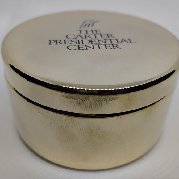 Accents | The Carter Presidential Center Souvenir Brass Small Round Box ...
